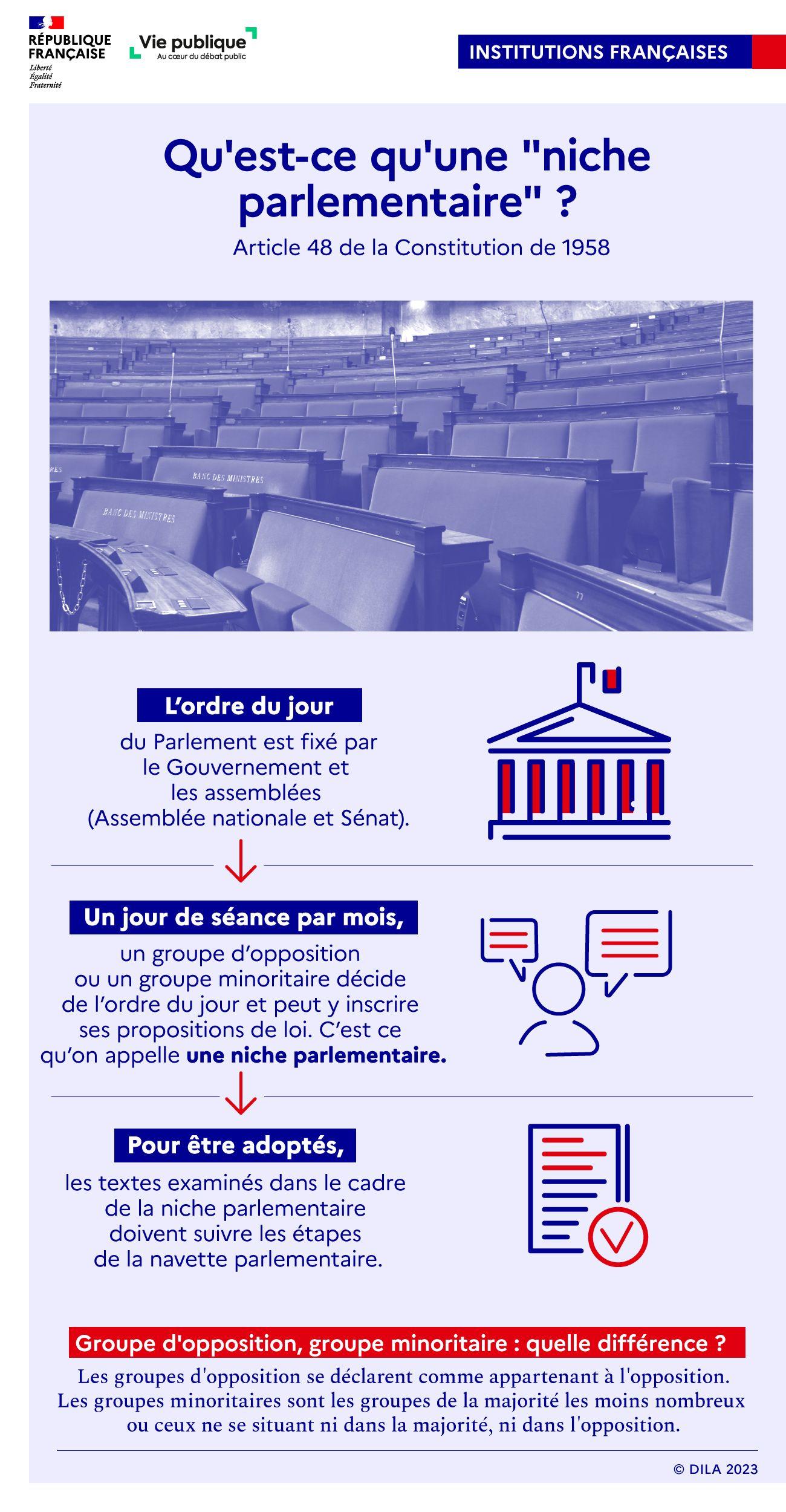 Infographie : Qu'est-ce qu'une niche parlementaire ? | vie-publique.fr